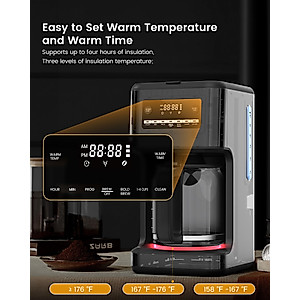 COWSAR 14-Cup Coffee Maker, 24-Hour Programmable Coffee Brewer, Keep Warm, Drip Free, Washable Filter, Stainless Steel, Silver