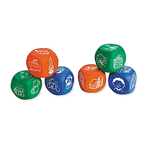 Learning Resources Story Starter Picture Cubes, Story Dice Cubes Toys, Educational Toys, Vocabulary Games for Kids, Teaches Communication, Suitable for Group Activities, Ages 4+