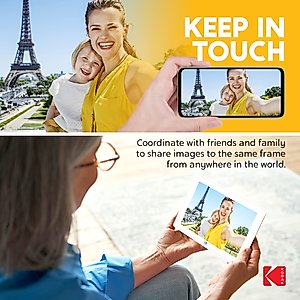 Kodak 10-Inch Touch Screen Digital Picture Frame, Wi-Fi Enabled with 16GB of Internal Memory, HD Photo Display and Music/Video Support Plus Clock, Calendar, Weather and Location Updates - Whilte