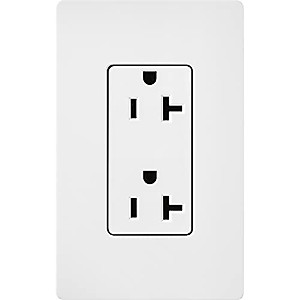 Lutron SCR-20-SW Satin Colors 20-Amp Receptacle, Snow