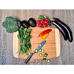 Simply Bamboo CBN118 18 X 12 Napa Multicolor Bamboo Wood Cutting Board for Kitchen | Chopping Board | Carving/Slicing Vegetables, Meat, Fruits | 100% Organic & Safe Wood - 8" x 12" x 0.75"