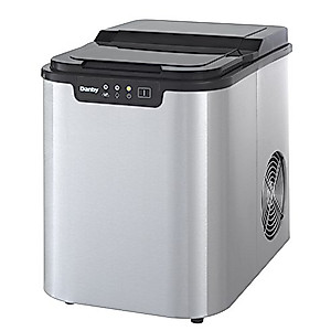 Danby DIM2500SSDB Portable Ice Maker, Countertop Ice Machine Makes 25 lbs of Ice A Day,LED Controls & Self-Clean Mode