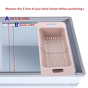 Freezer Baskets, Deep Freezer Chest Freezer Organizers with Handle, Expandable Vegetable Washing Baskets, Universal Freezer Storage Bins, Freezer Organization Accessories ()