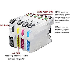 Inkpro Empty Refillable Ink Cartridge LC201 LC203 Compatible for Brother MFC-4320DW J4420DW J4620DW MFC-J460DW J480DW black magenta cyan yellow