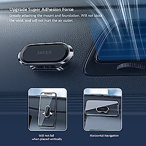 Awker Magnetic Car Phone Holder Mount, [Upgrade Magnet] 360 Adjustable Super Strong Magnet, Universal Dashboard Car Mount for iPhone, Samsung, LG, Google Pixel (M4-Silver)
