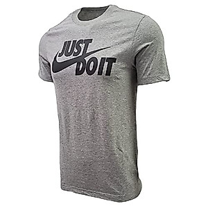 Nike Men's Sportswear Tee Just Do It Swoosh (X-Large, Grey Heather/Black)