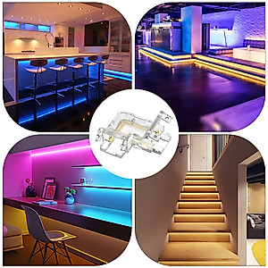 RGBZONE 12Pcs 2Pin L-Shaped COB LED Connectors 8mm Strip to Strip Solderless Corner Connector for 2pin 8mm COB LED Strip Lights