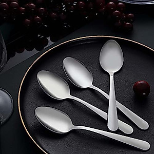 24-Piece Dinner Spoons Set (6.7 inch), Unokit Stainless Steel Spoons silverware, Dessert Spoon, Tablespoon, Silverware Spoons Only for Home, Kitchen or Restaurant - Mirror Polished, Dishwasher Safe