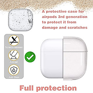 JoySolar Clear Butterfly Girls Case for AirPod 3 (2021) Aesthetic Cute Glitter TPU Cases Women Girly for AirPods 3rd Generation Cover Pretty Design Bling Shiny Stylish with Keychain for Air Pods 3