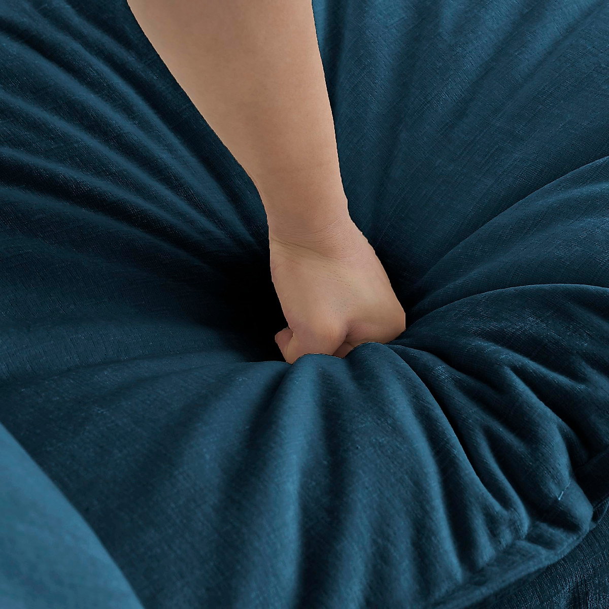 SCANORDIC 111.5" Sectional Sofa Couch for Living Room, Modern Convertible Sofa Couch with Pillows, Mid-Century Modern Sleeper Sofa 4-Seater Sofa for Living Room, Apartment, Office,Blue