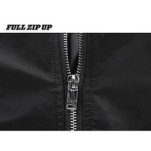 TACVASEN Black Track Jacket For Men Zipper Bomber Men's Jackets For Spring And Fall Men's Casual Jacket Outdoor Windbreaker Lightweight Bomber Jackets