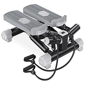 CLIÕ Advanced Twist Motion Mini Stair Stepper Exercise Equipment, Portable Small Stair Steppers for Exercise At Home, Resistance Bands & Mat - Hydraulic Fitness Stair Climber, 350lbs Weight Capacity