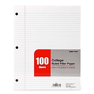 Mintra Office Filler Paper (College Ruled, 600 Sheets (6pks of 100))