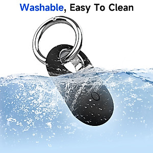 LDSXAY Compatible with Samsung Galaxy SmartTag2 Case, 2 Pack Scratch Resistant Silicone Protective Skin Cover for Galaxy SmartTag2 Case with Key Ring, Soft Touch (Black+Blue)