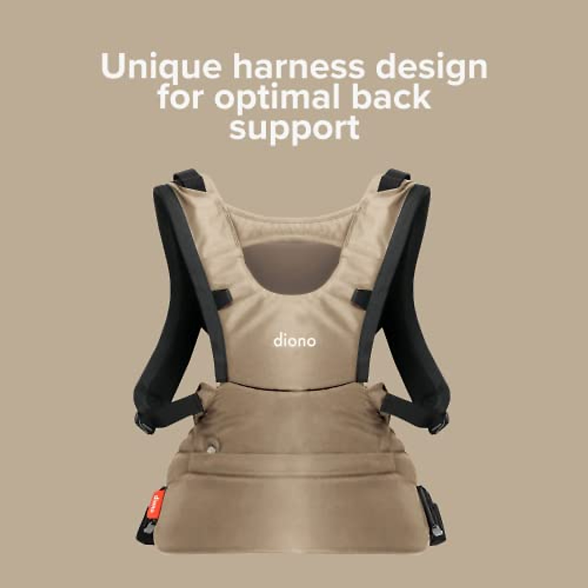 Diono Carus Essentials 3-in-1 Baby Carrier, Front Carry & Back Carry, Newborn to Toddler up to 33 lb / 15 kg, Easy to Wear Comfortable & Ergonomic, Sand