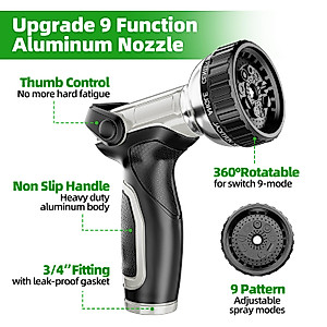 SPECILITE Wall Mount Garden Water Hose Reel with 75ft 304 Stainless Steel Metal Pipe and Nozzle for Outside, Yard, Patio,Space-Saving Design, Easy Storage, Green