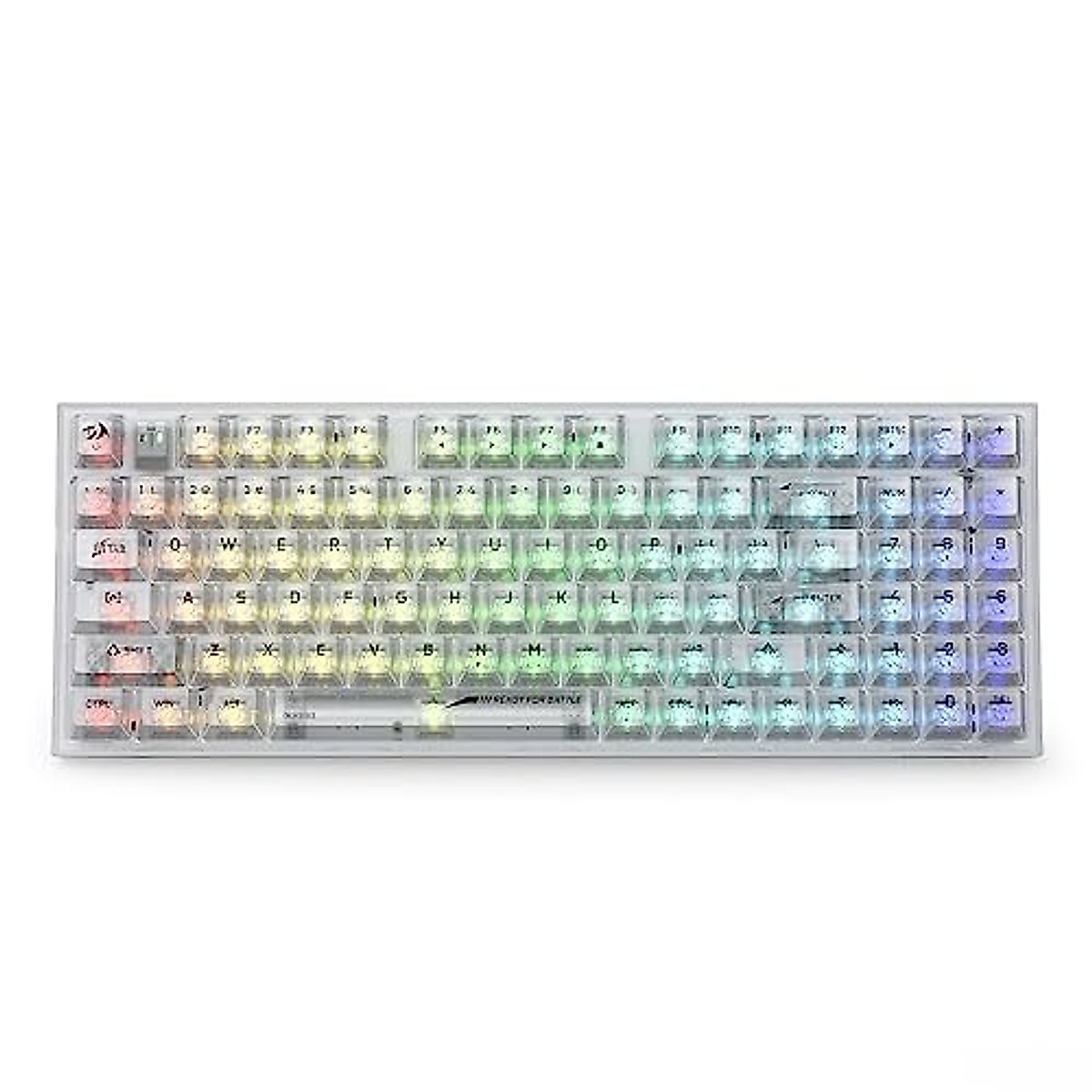 Redragon K658 PRO SE 90% 3-Mode Wireless RGB Gaming Keyboard, 94 Keys Full-Transparent Mechanical Keyboard w/Hot-Swap Socket, Sound Absorbing Foams, Full Numpad & Custom Switch