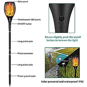 Upgraded Solar Torch Lights,YoungPower Waterproof Flickering Flames Solar Lights Outdoor Landscape Decoration Lighting Dusk to Dawn Auto On/Off Security Light for Garden Patio Deck Yard Driveway,1Pack