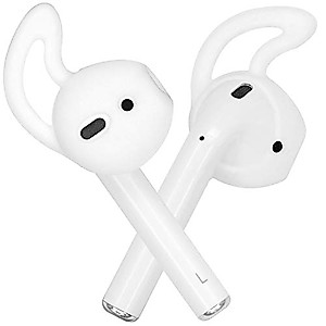 ALXCD Ear Cover Ear Tips Hook Replacement for Airpod Headset MMEF2AM/A, 6 Pairs Anti-Slip Soft Silicone Replacement Ear Tips, Fit for Airpod [Sport](White 12S)