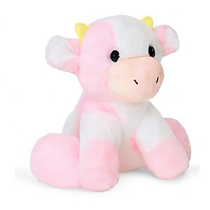 Gvimenos Pink Cow Stuffed Animal Cute Hug Cow Plushies, Soft Strawberry Cow Throw Pillow, Cartoon Cow Plushie Decoration Gift for Boys Girls(8 Inch)