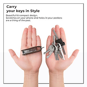 Northwall Keychain Holder, Key Holder Pocket Secure Key Ring, Keychain Accessories for Men, Key Chain Organizer ThorKey Brown