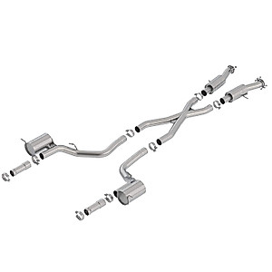 BORLA 140756 Cat-Back Perf. Exhaust System for 2018-2021 Jeep Grand Cherokee Trackhawk WK2 6.2L V8 Automatic Transmission All Wheel Drive. Tips NOT Included Re-use Factory Tips or Optional Borla Tips.