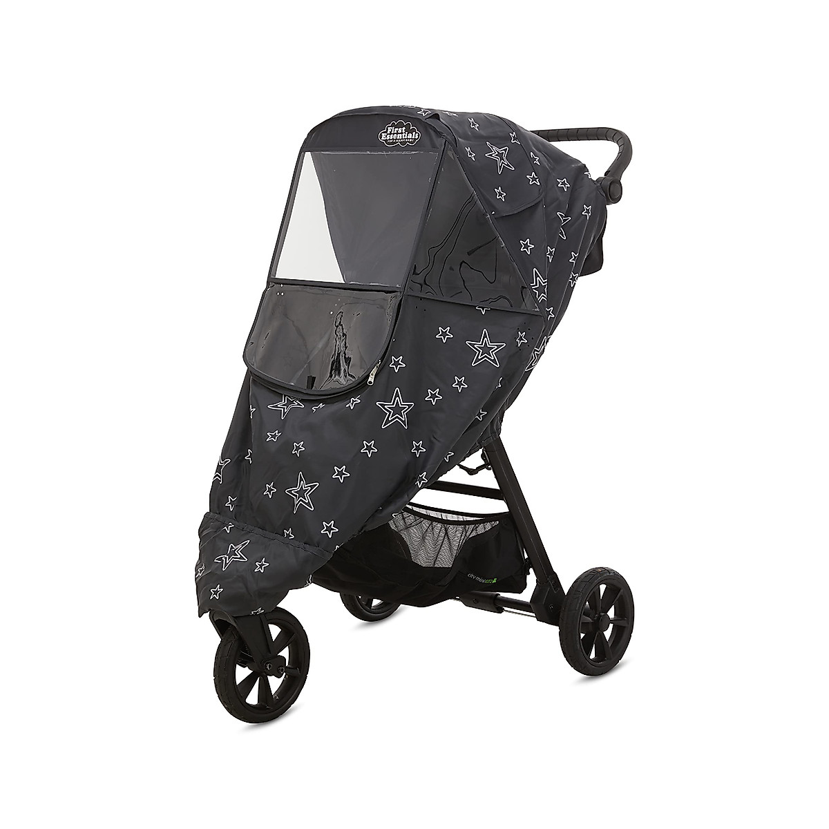 First Essentials Stroller Rain Cover Universal, Baby Travel Weather Shield, Windproof Waterproof, Protect from Dust Snow (Gray)
