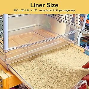 S&X Gravel Paper for Bird Cage 12-Pack 16” x 10” Gravel Liner Paper Sand Sheets Bird Cage Liners