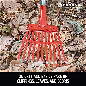 Corona RK 62060 Fixed Tine Shrub Rake, Aluminum Handle, 8-Inch Wide