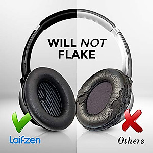 Lambskin QC45 QC35ii QC35 QC25 QC15 Earpads Cushions Replacement Ear Pads for Bose QC 45 35 II QC2 AE2 AE2i AE2w SoundLink SoundTrue 35ii 25 15 2 AE QuietComfort Headphone Sheepskin Leather (Black)