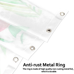 Aglebo Watercolor Flamingo Tropic Leaves Shower Curtain Fabric Shower Curtain Set with 12 Hooks Water-Proof 72 * 72 Inches for Bathroom Beach Caravan Hotel