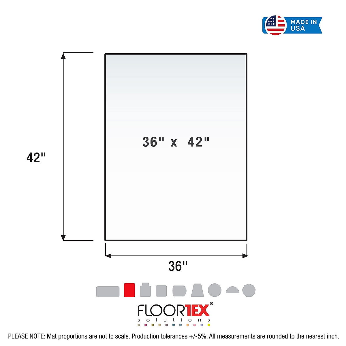 Floortex Glaciermat Heavy Duty Glass Chair Mat for Hard Floors & Carpets - 42'' x 36'' - Made in The USA