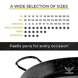 Castevia 13.5-Inch Enameled Steel Paella Pan, 34cm / 6 servings