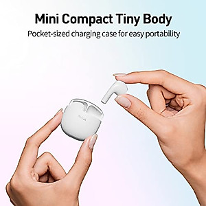 iWALK Amour Wireless Earbuds for Small Ears Women, 3g Light Weight Bluetooth Earbuds 5.2 HiFi Stereo with Noise Cancelling Microphone, Bluetooth Earphones for Sports and Working