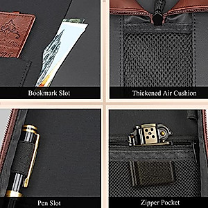 Classic Bible Cover, FINPAC Large PU Leather Carrying Book Case Church Bag Bible Protective with Handle, Perfect Gift for Men, Women, Father, Mother, Friends [Trust in The Lord] -Brown