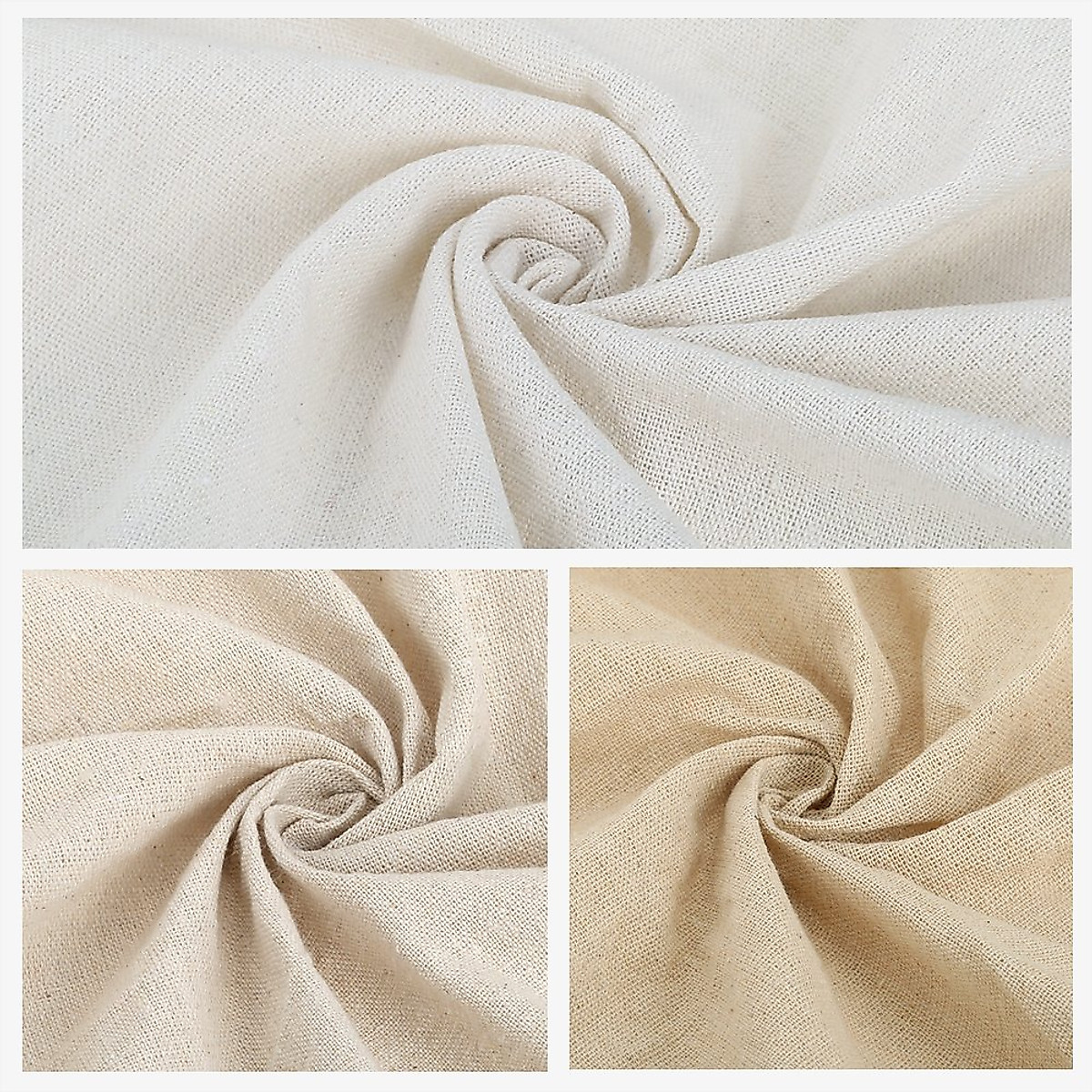 Caydo 3 Pieces Large Size Linen Needlework Fabric for Garment Craft, Flower Pot Decoration and Tablecloth, 62 by 19 Inch
