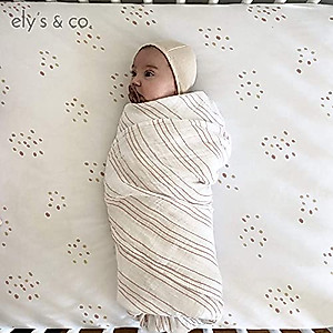 Ely’s & Co. Crib Sheet 1-Pack Combed Jersey Cotton for Baby Girl — (Pink Raindrops)