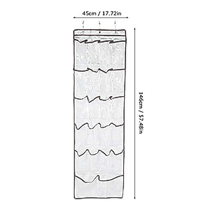 Crystal Clear Over The Door Hanging Shoe Organizer Oxford Cloth Toy Hanging Storage Rack Space Saver 22 Pockets