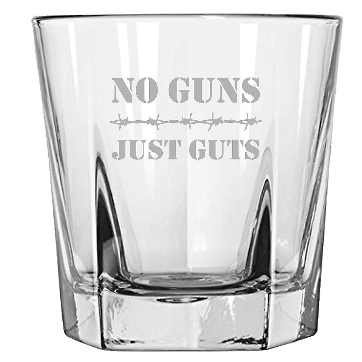Corrections Officer Gift - Prison Guard Rocks Glass - Correctional Officer Present - No Guns Just Guts - Whiskey Tumbler