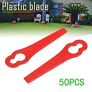 HIN 100 PCS PlasticGrass Trimmer Blade Weed Trimmer Blade 3.3" Plastic Cutters Blades Blade Suitable for STIHL polycut 2-2 FSA 45 Lawn Mower Trimmer Garden Lawn Mower Replacement Accessories Tool