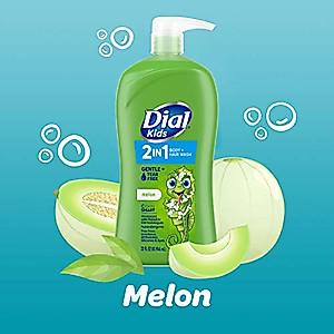 Dial Kids all in one hair, body wash and bubble bath, Tear free and gentle on skin, Melon Scent, 32 fl oz