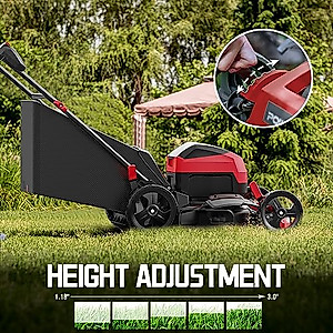 PowerSmart 40V MAX 17" Cordless Lawn Mower, 3-in-1 Brushless Push Lawn Mower with 4.0Ah Battery & Charger (DB2317)