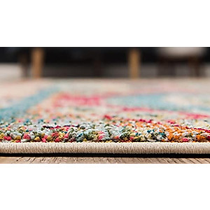 Unique Loom Sedona Collection Distressed, Southwester, Over-Dyed, Vintage Area Rug, 9' 0" x 12' 0", Blue/Beige