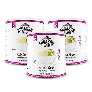 Augason Farms Potato Gems Complete Mashed Potatoes 3 lbs No. 10 Can Pack of 3 Cans 3-Pack (no. 10 can)