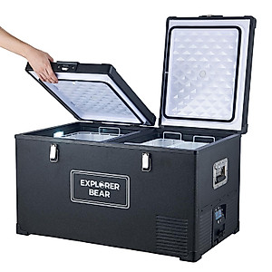 Explorer Bear EX75DW 75L 12V Portable Dual Zone Fridge Cooler