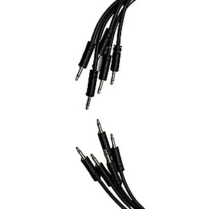 Starving Students Music Supplies Luigis Modular Supply Spaghetti Eurorack Patch Cables Package of 5 Black Cables, 24 60 cm