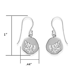 Boma Jewelry Sterling Silver Cut-Out Leaf Branch Dangle Earrings