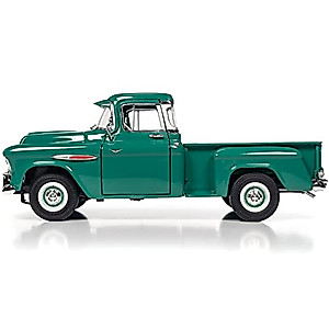 1957 Chevy 3100 Stepside Pickup Truck Ocean Green Hemmings Motor News Magazine Cover Car (August 2016) 1/18 Diecast Model Car by Auto World AW293