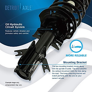 Detroit Axle - FWD Front Struts Sway Bars for 2013-2018 Ford Fusion Complete 2 Struts with Coil Spring 2 Sway Bar Links 2014 2015 2016 2017 Replacement Quick Install Ready Struts Shocks Assembly