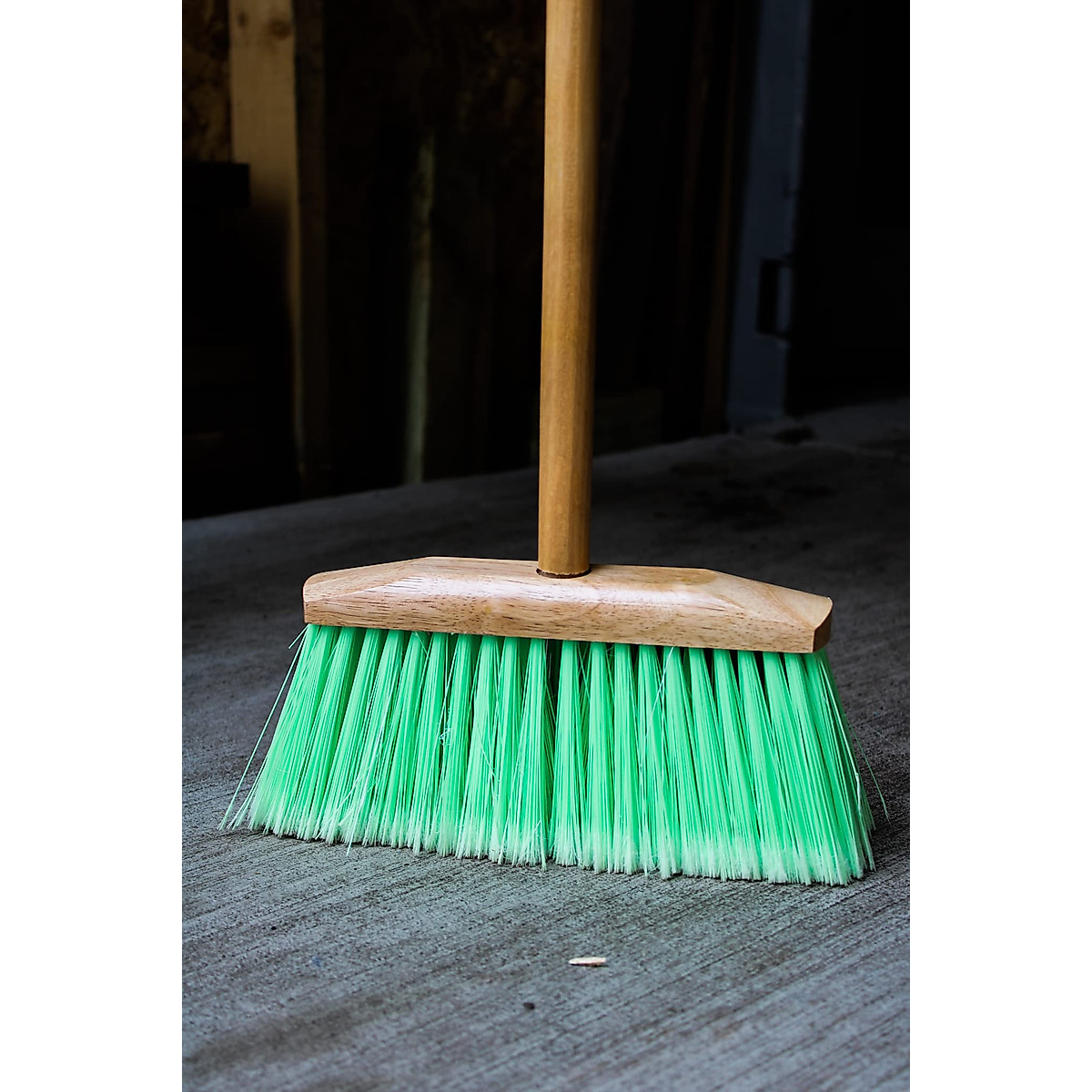 BLYSK Indoor/Outdoor Heavy Duty Wooden Broom Brush, Sweeper, Head Replacement Soft bristles, Great use for Home, Kitchen, Room, Office, Patio, Deck Floor (Broom Head with a Handle)